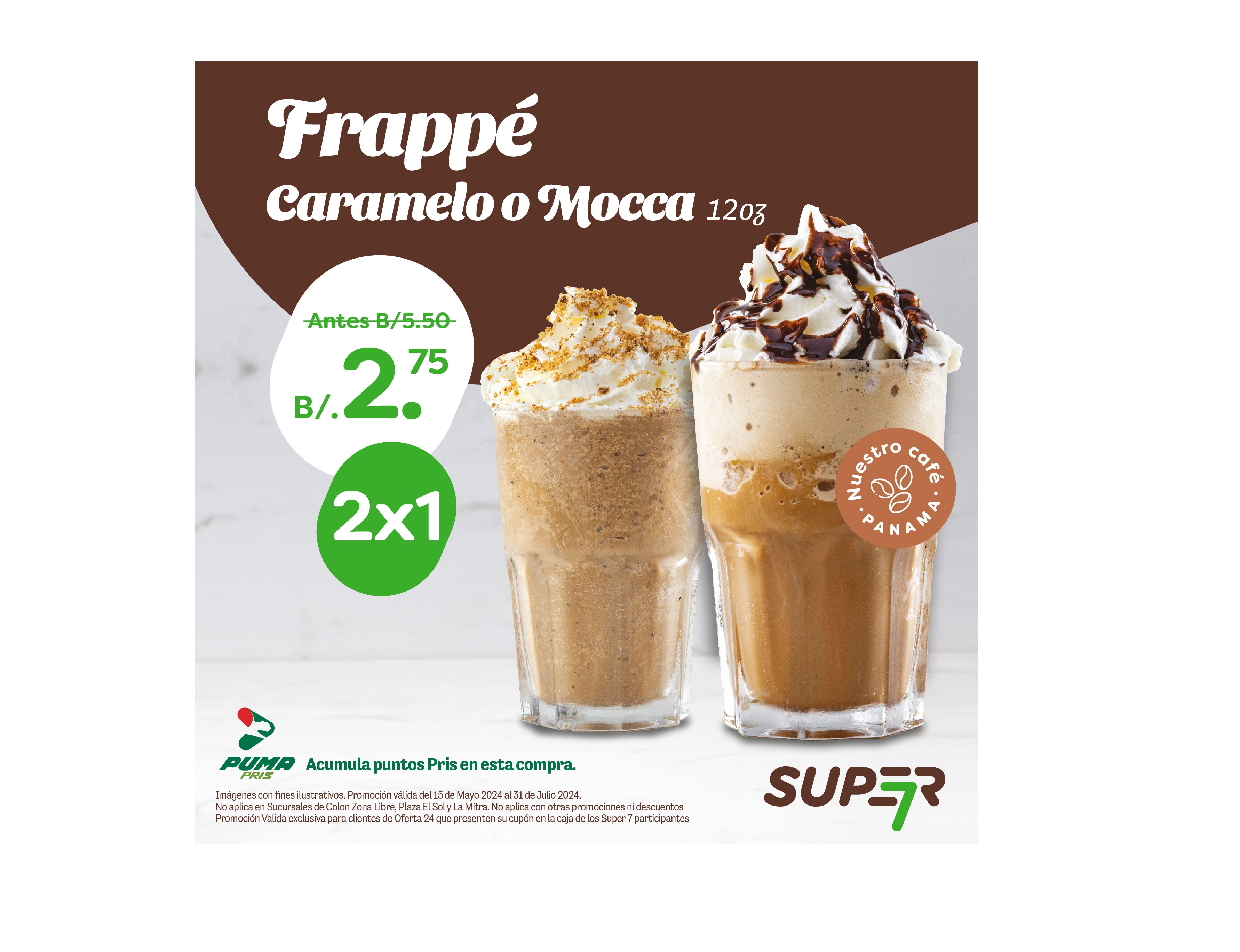 Disfruta de 2x1 en Frappe 12oz (Caramelo o Mocca) | Oferta24